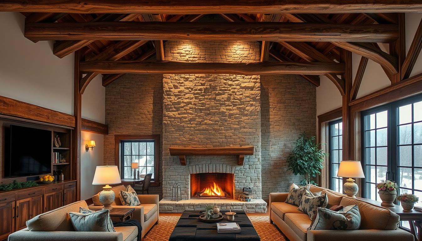 Exposed Beams Rustic Livingroom: Cozy Design Ideas - Inviting Nest