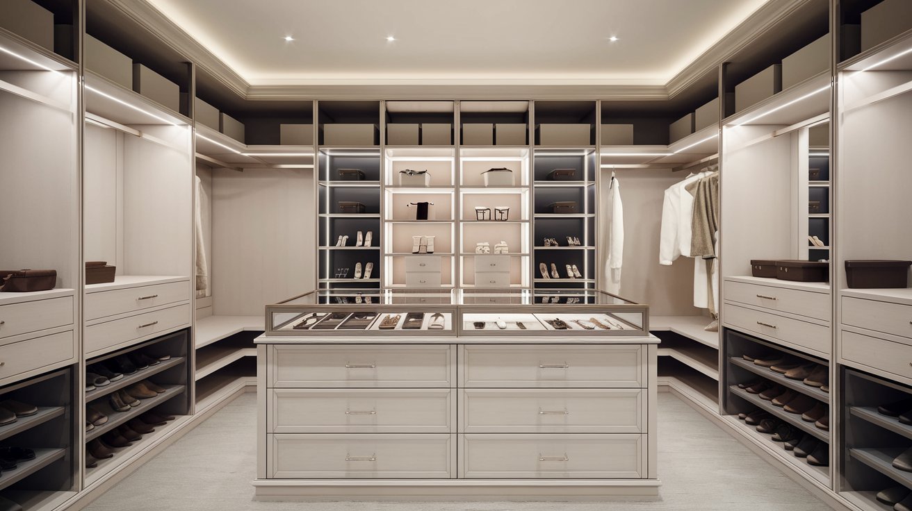 14 U-Shaped Walk-In Closet Designs You’ll Love With Shoe Storage ...