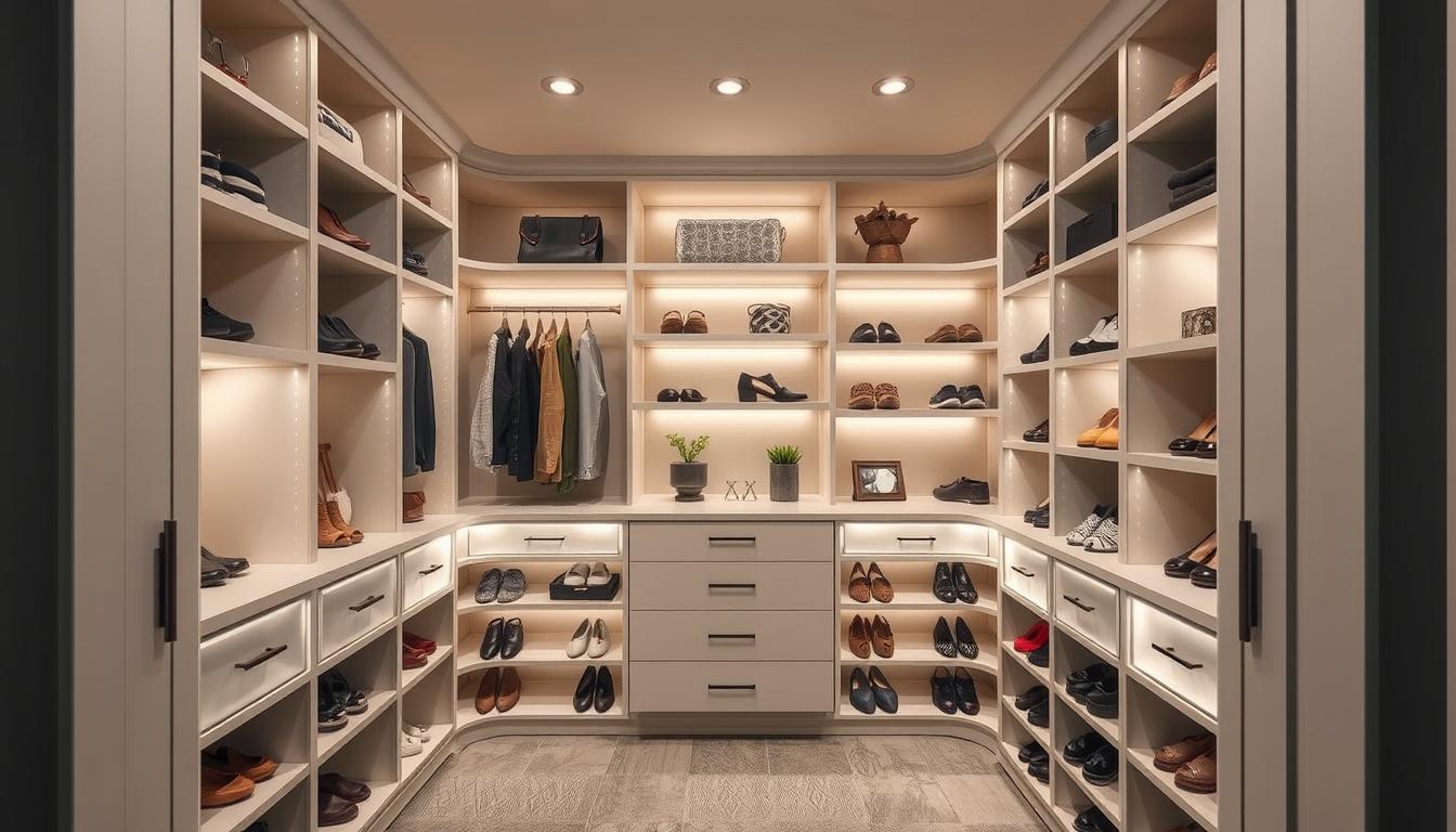 14 U-Shaped Walk-In Closet Designs You’ll Love With Shoe Storage ...